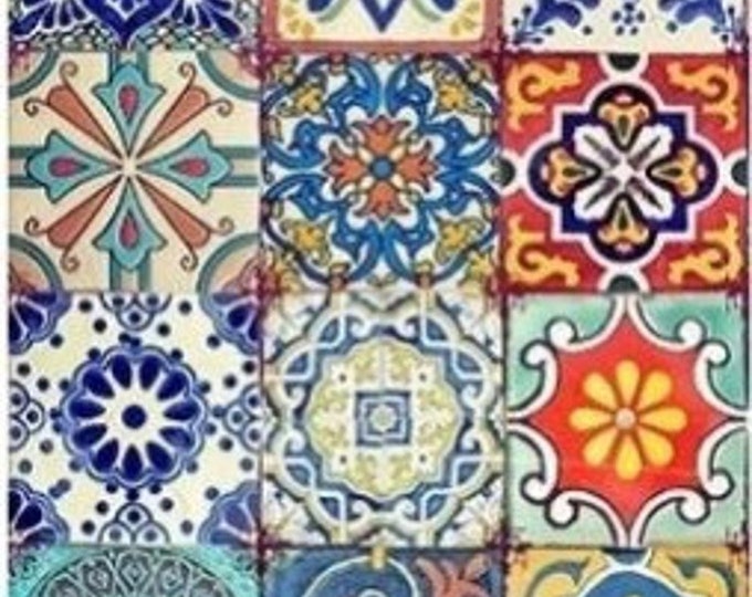 COLORFUL TILES Decoupage Rice Paper by Belles and Whistles - Etsy