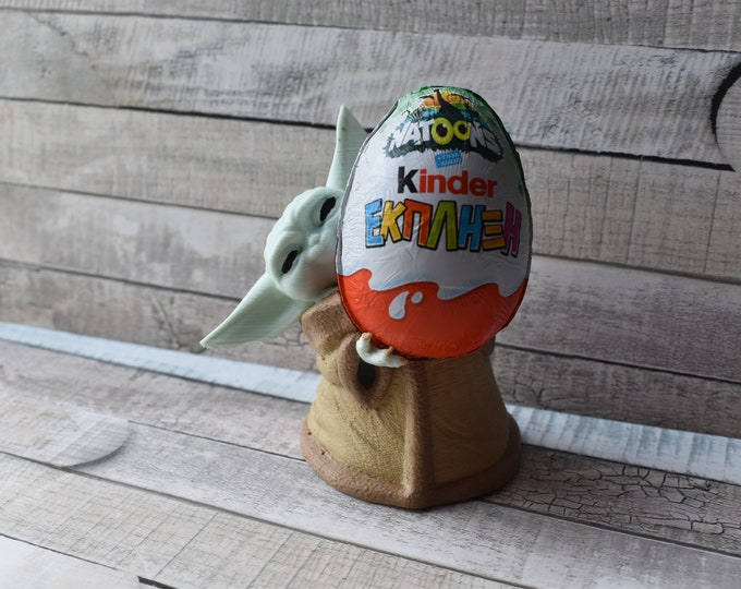 Baby Grogu Holding Easter Egg 3d Printed Hand-painted Baby Holding Egg ...
