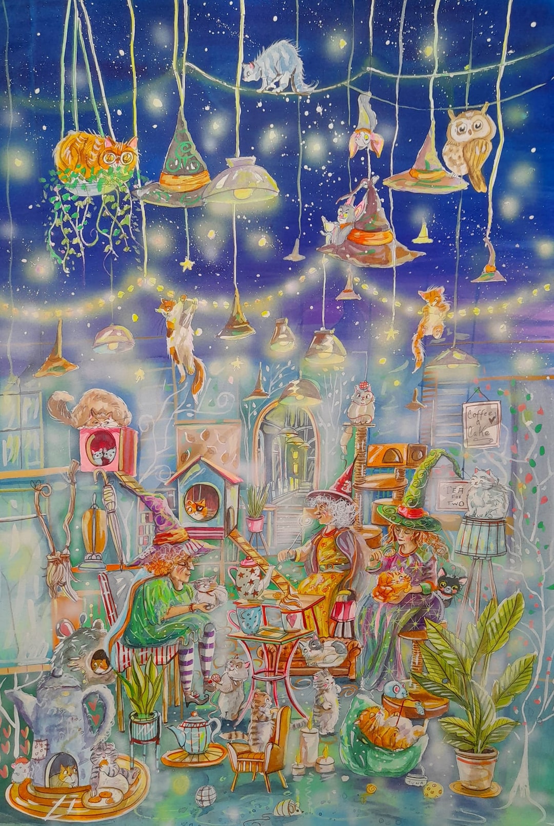 Magical Cat Cafe Art Print - Etsy