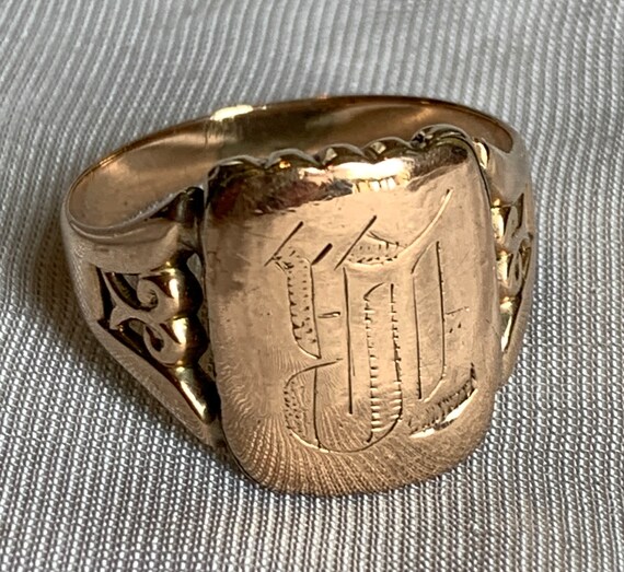 Victorian Signet Ring Antique Rose Gold Victorian 180… - Gem