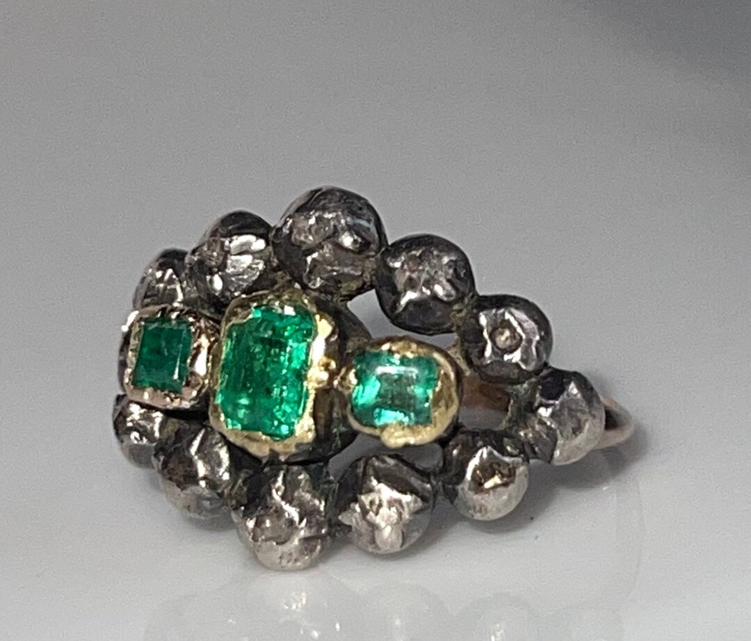 Emerald Ring Antique Rare Spanish Colonial Iberian Emerald Ring 18K ...