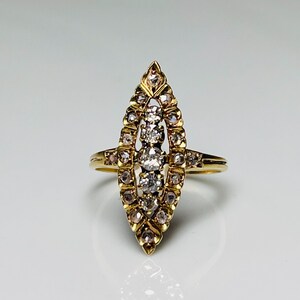 Diamond Ring 18K Victorian Engagement Ring 1800s Victorian Old European ...