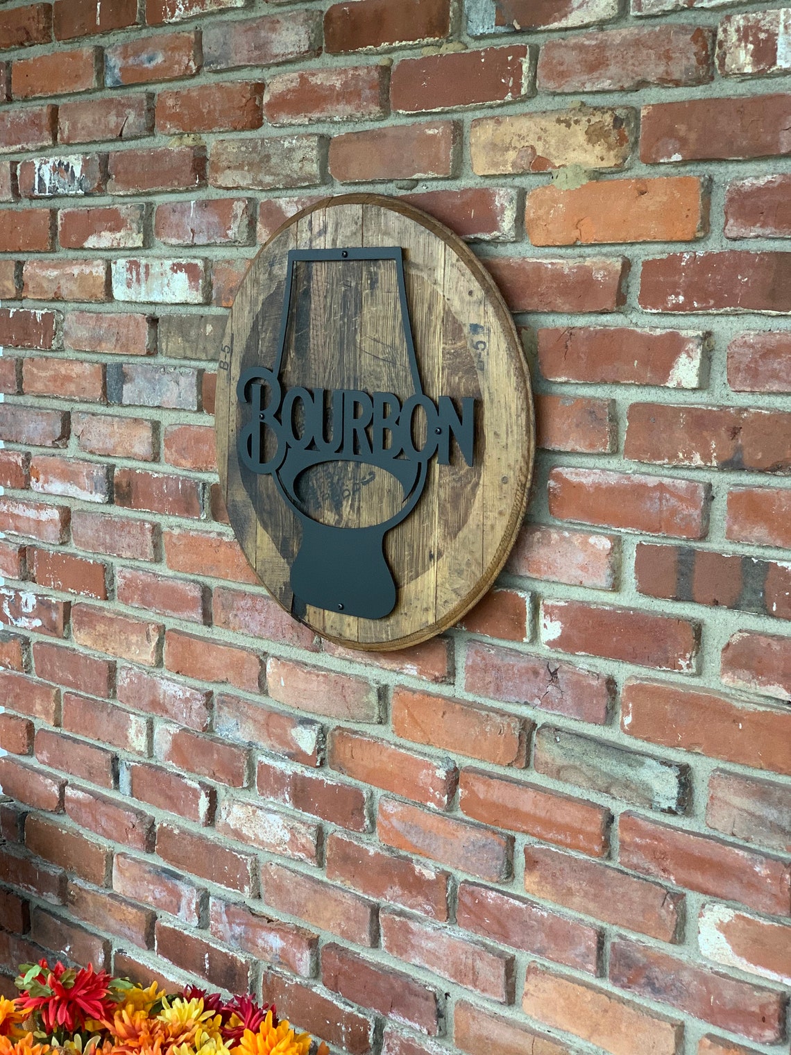 Glencairn Glass Metal Sign on Authentic Bourbon Barrel Head - Etsy