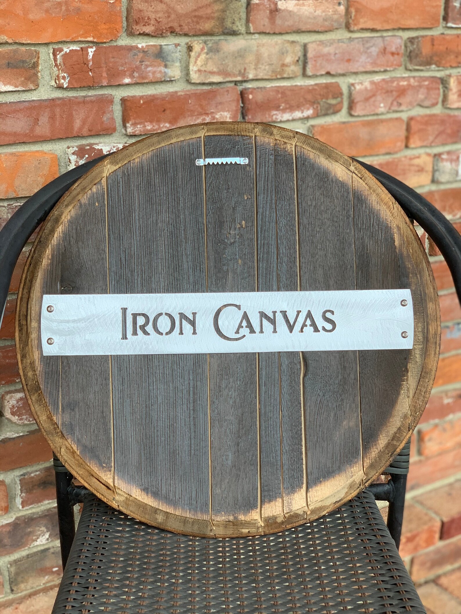 Glencairn Glass Metal Sign on Authentic Bourbon Barrel Head - Etsy