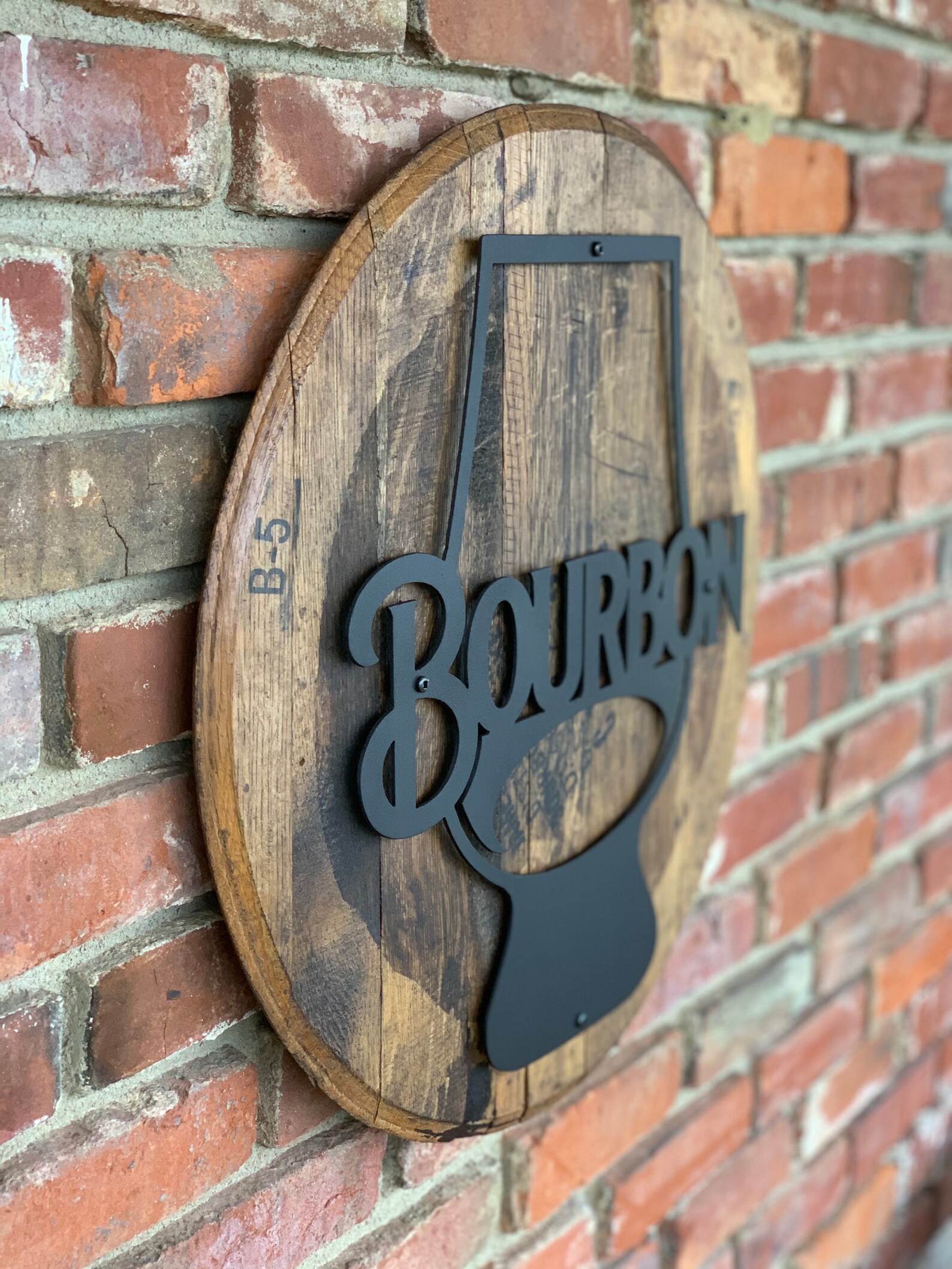 Glencairn Glass Metal Sign on Authentic Bourbon Barrel Head - Etsy