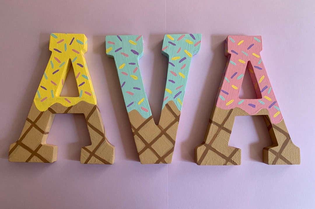 Custom Hand Painted Wood Letters - Etsy