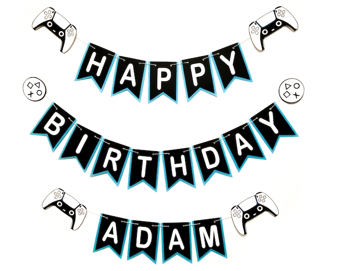 Video Game Birthday Banner, Gamer Birthday Banner, Video Games Theme ...