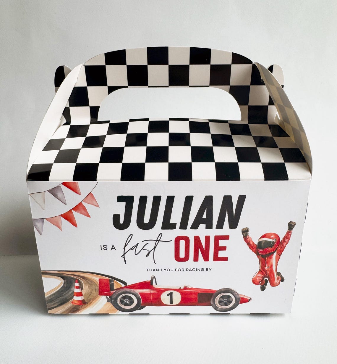 Race Car Favor Box, Fast One Birthday, Racing Party Decorations, Two ...