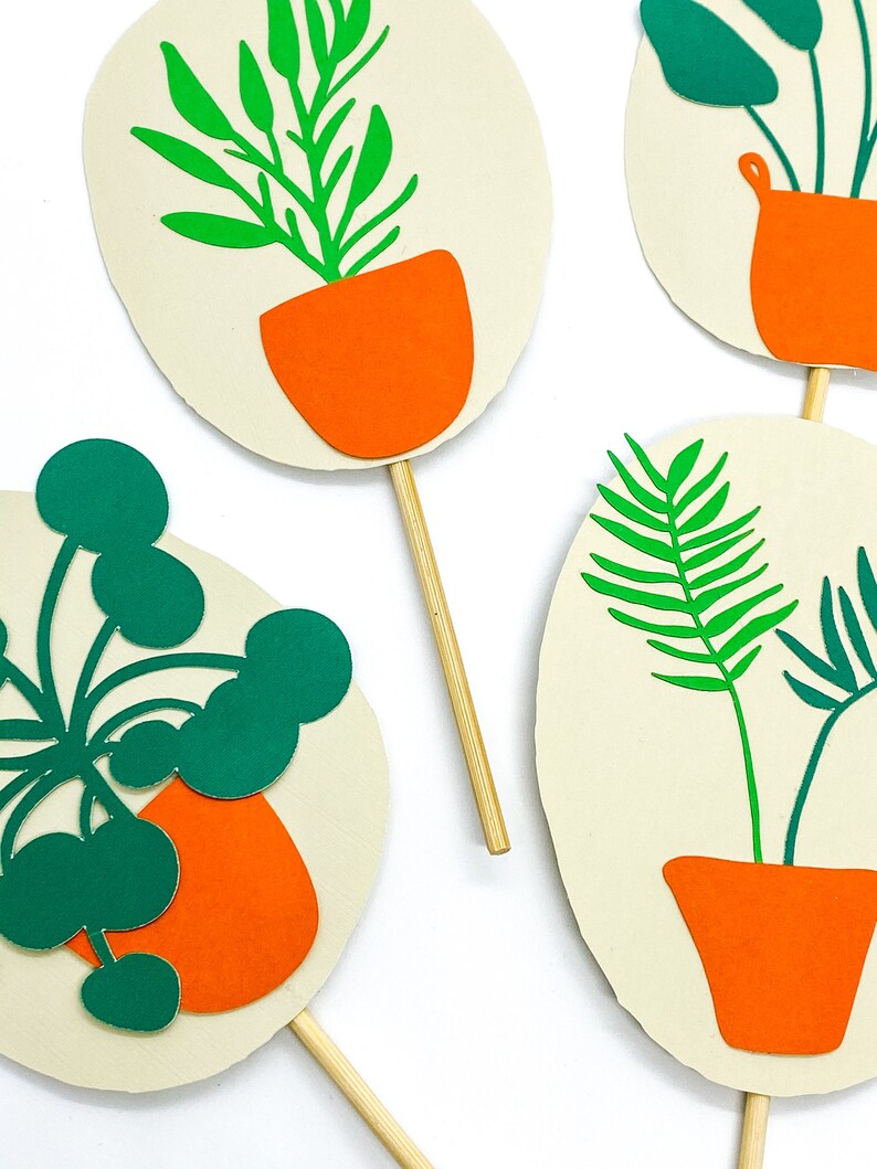 Plant Cupcake Topper Succulent Cupcake Topper Tropical Plant | Etsy