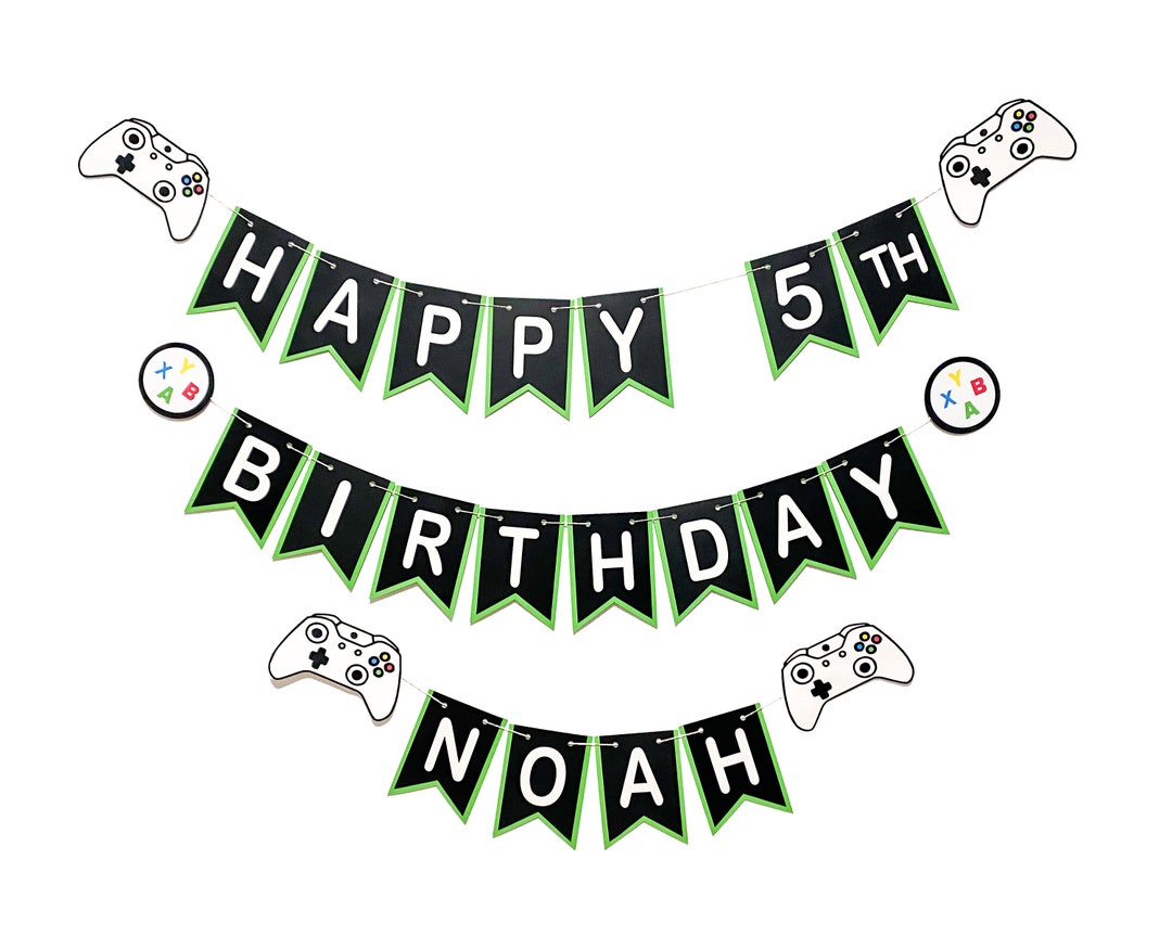 Video Game Birthday Banner, Gamer Birthday Banner, Video Games Theme ...