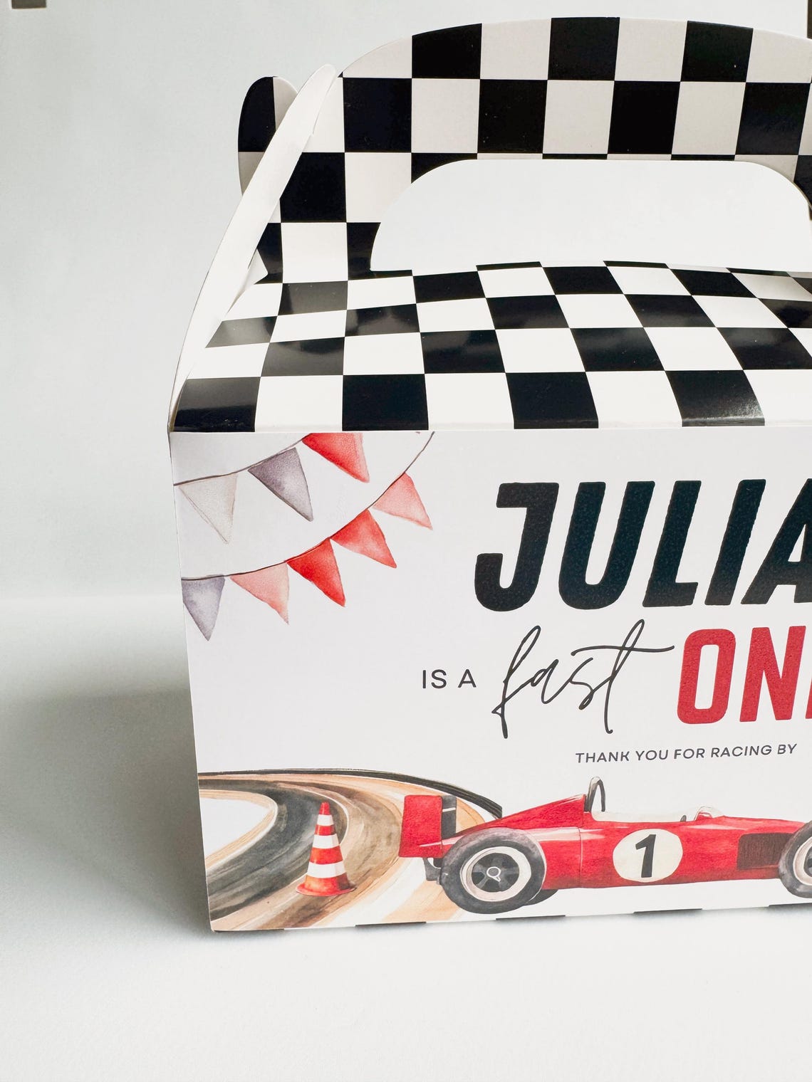 Race Car Favor Box, Fast One Birthday, Racing Party Decorations, Two ...