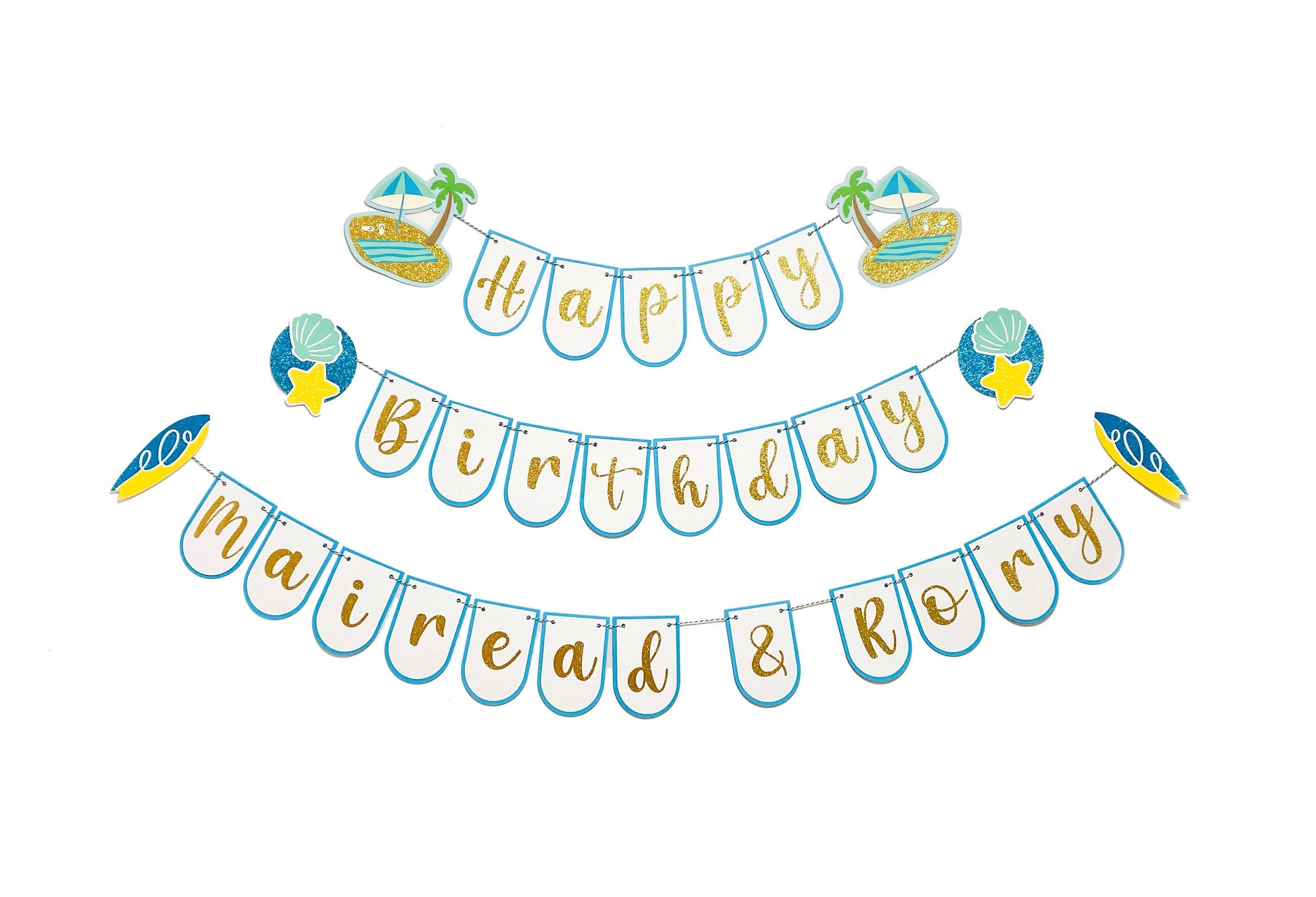 Beach Birthday Banner Tropical Beach Birthday Banner - Etsy