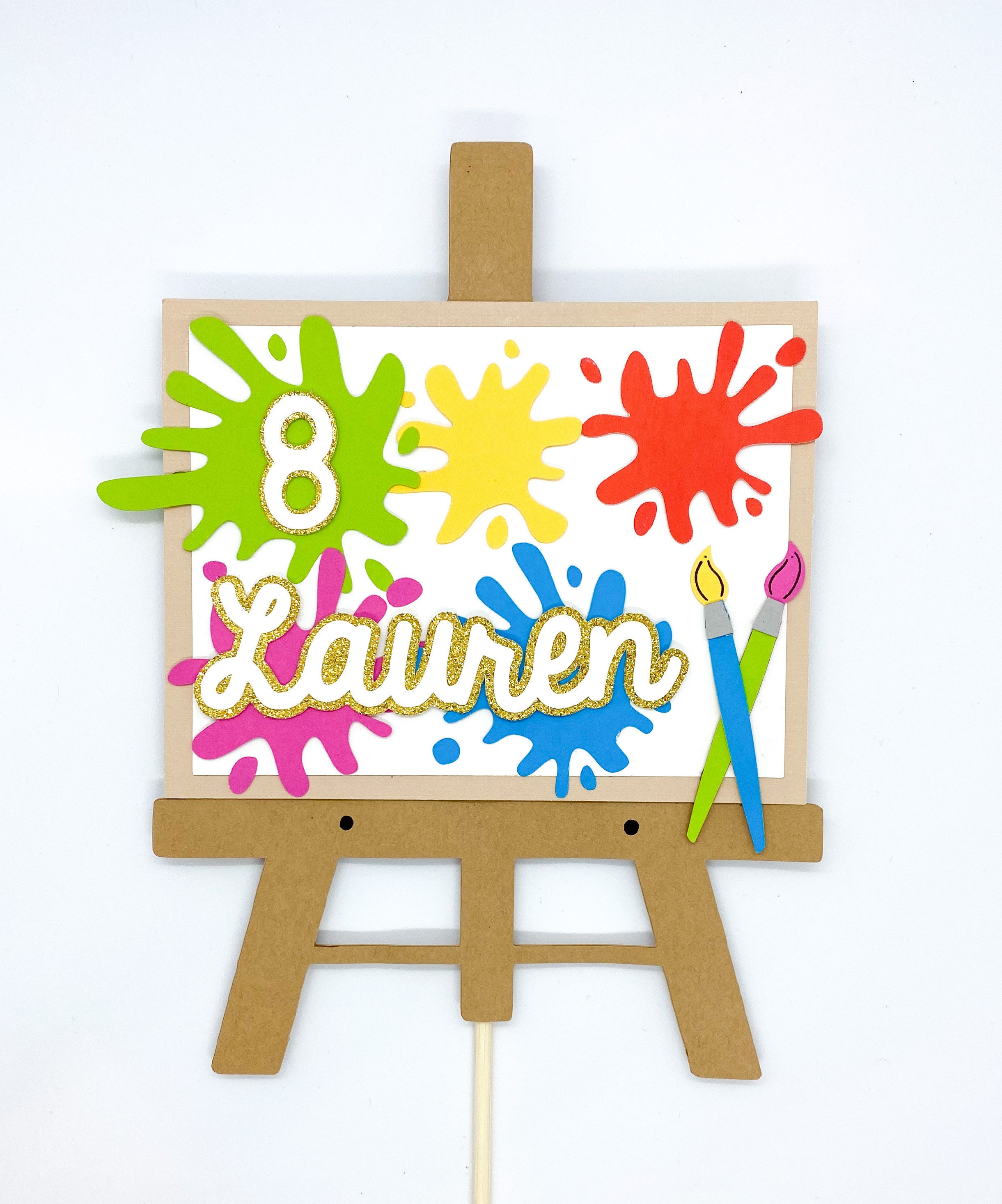 Paint Cake Topper, Painting Cake Topper, Pain Canvas Cake Topper, Paint ...