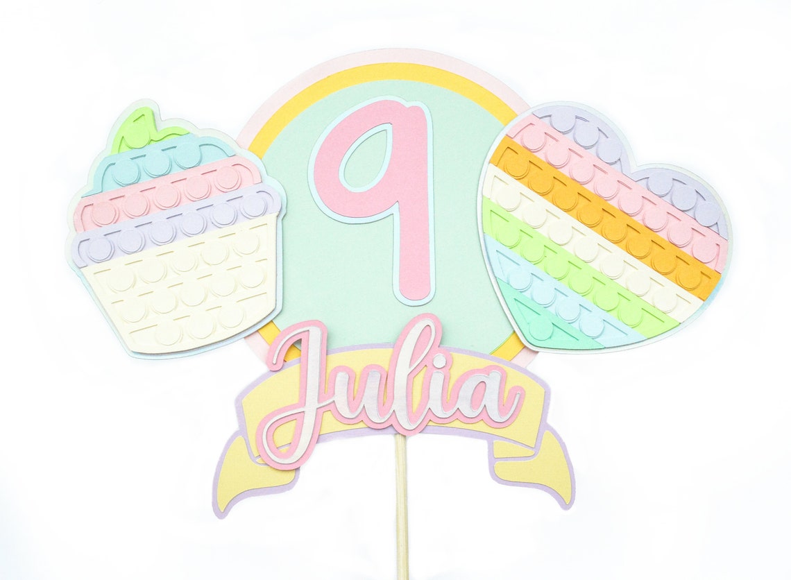 Pop-it Cake Topper Pop It Birthday Decorations Fidget Toy | Etsy