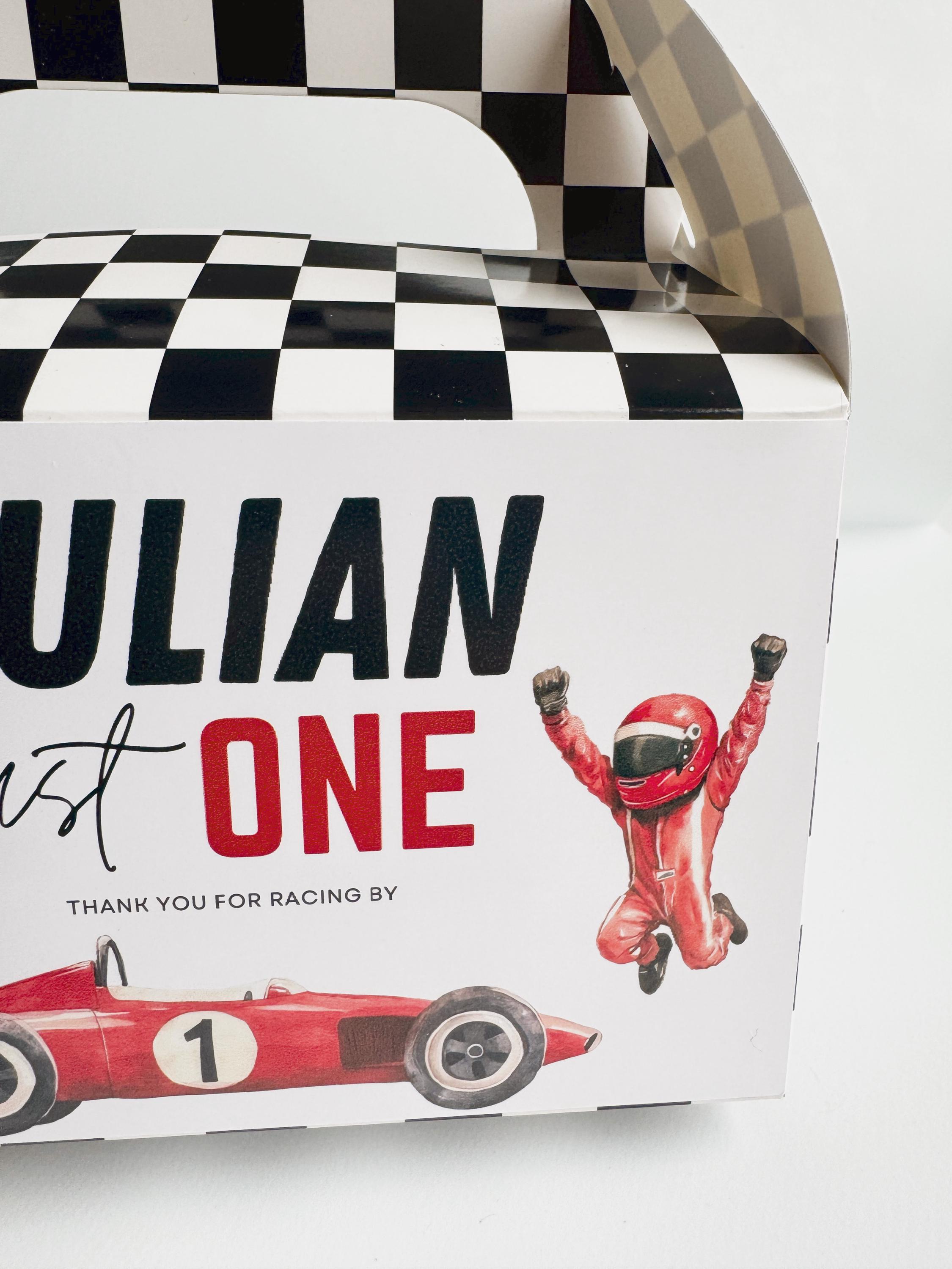 Race Car Favor Box, Fast One Birthday, Racing Party Decorations, Two ...