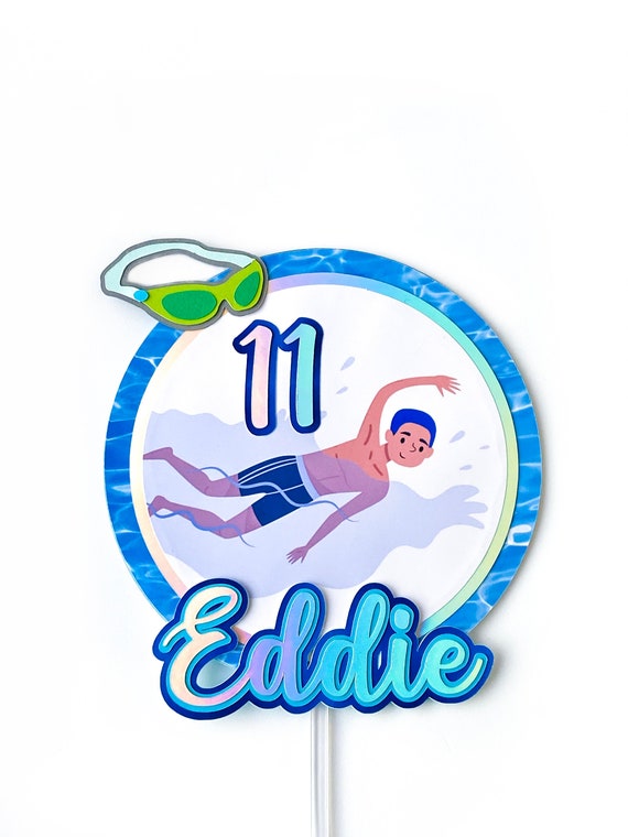 Swimming Cake Topper Swimming Birthday Cake Topper Swim Cake - Etsy
