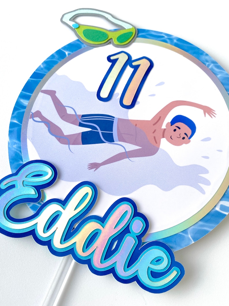 Swimming Cake Topper, Swimming Birthday Cake Topper, Swim Cake Topper ...