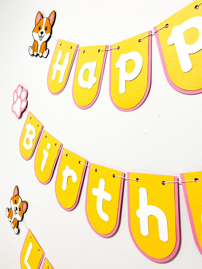 Corgi Birthday Party Banner Corgi Theme Party Dog Birthday - Etsy