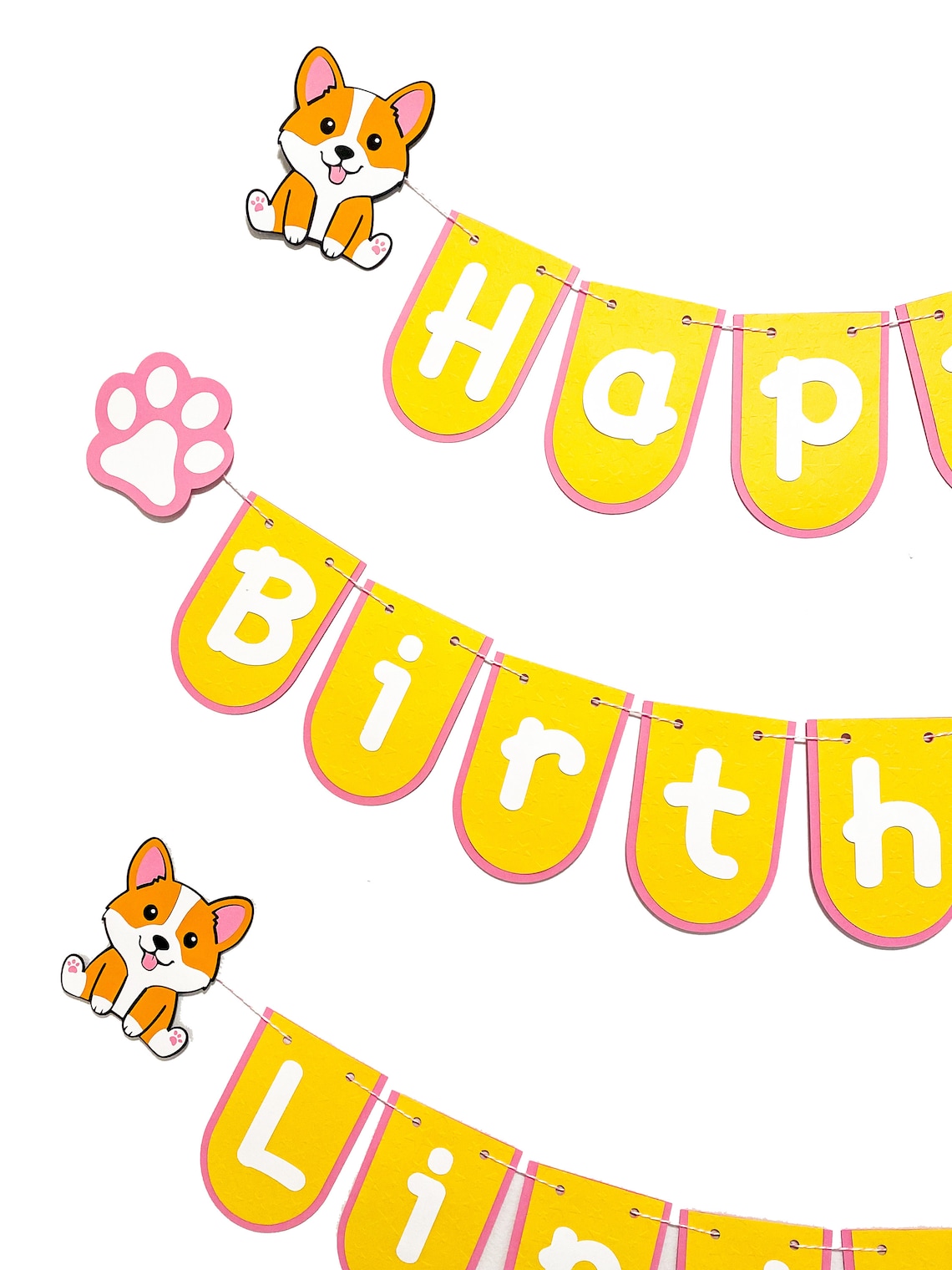 Corgi Birthday Party Banner, Corgi Theme Party, Dog Birthday Banner ...