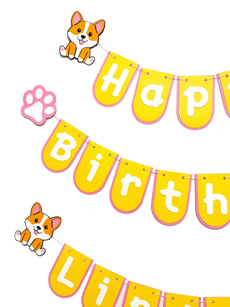 Corgi Birthday Party Banner Corgi Theme Party Dog Birthday - Etsy