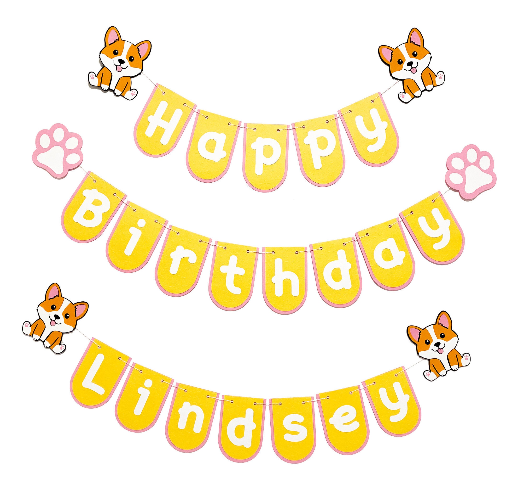 Corgi Birthday Party Banner, Corgi Theme Party, Dog Birthday Banner ...