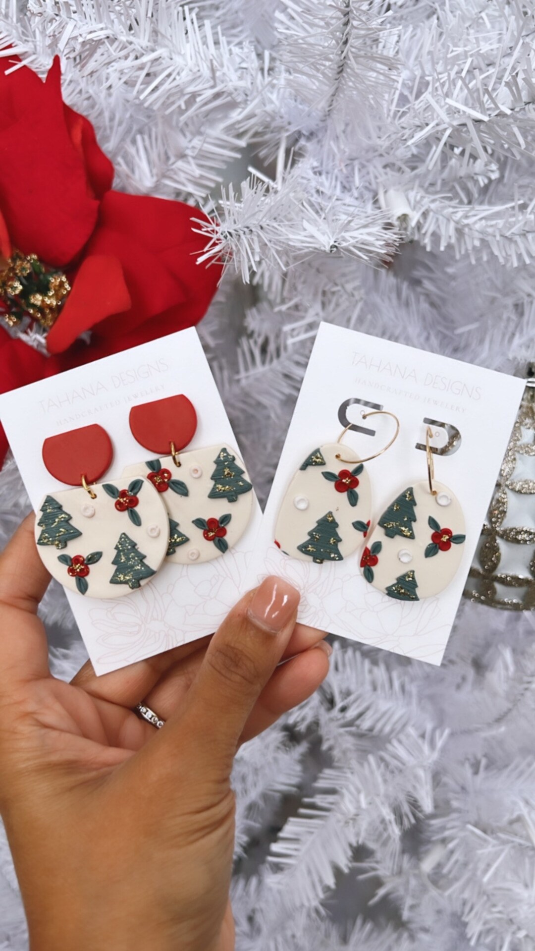 Handmade Polymer Clay Earrings, Holiday Earrings, Christmas Dangles ...