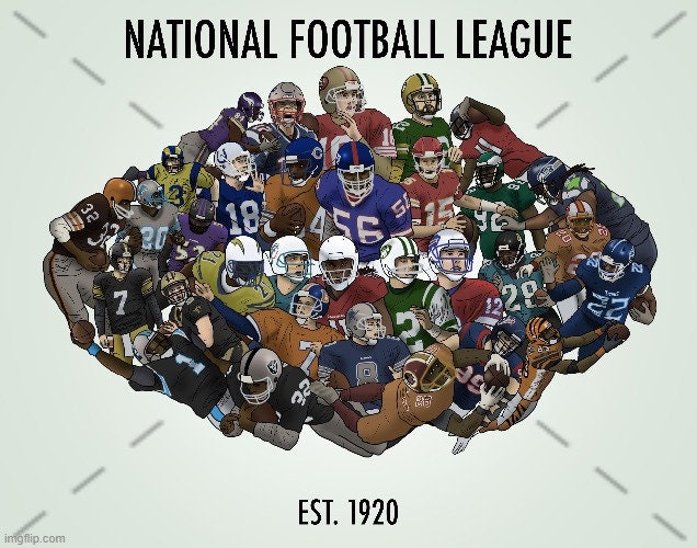 NFL Collage Poster - Etsy