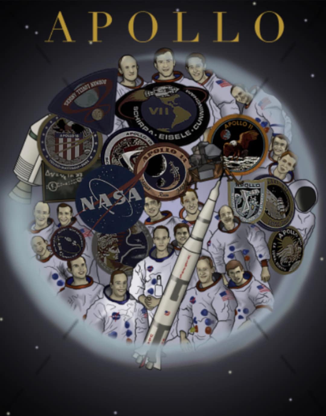 Apollo Program NASA Poster - Etsy