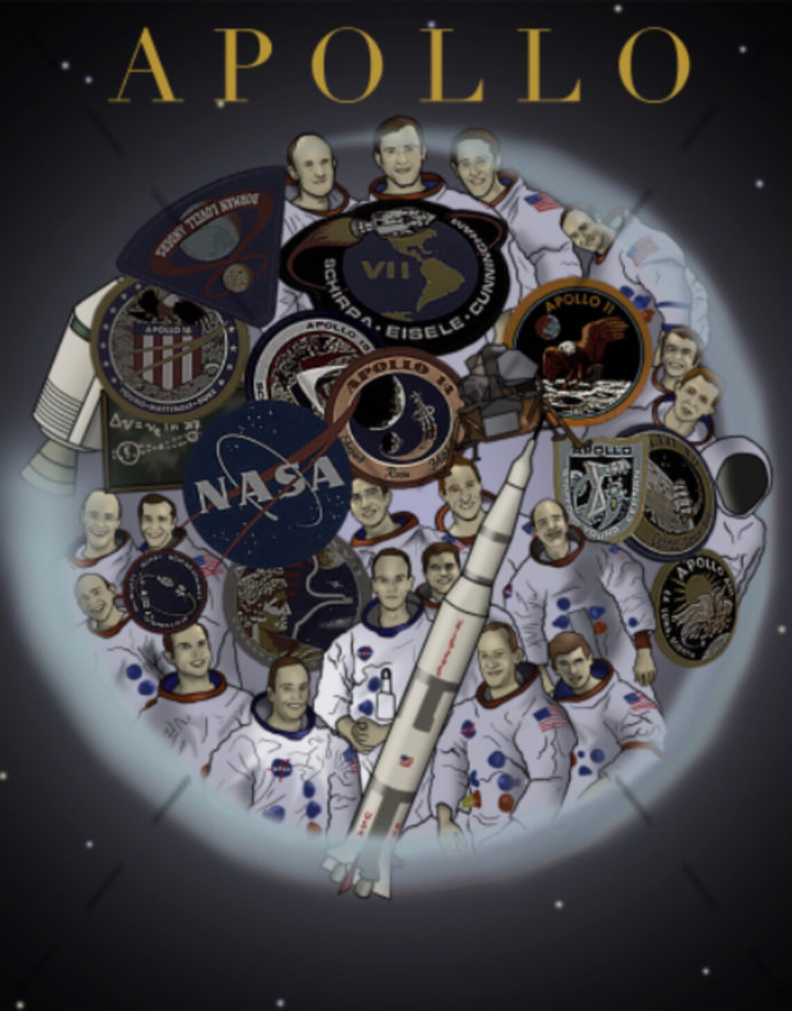 Apollo Program NASA Poster - Etsy