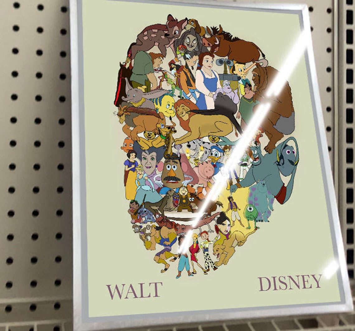 Walt Disney Character Collage Portrait - Etsy