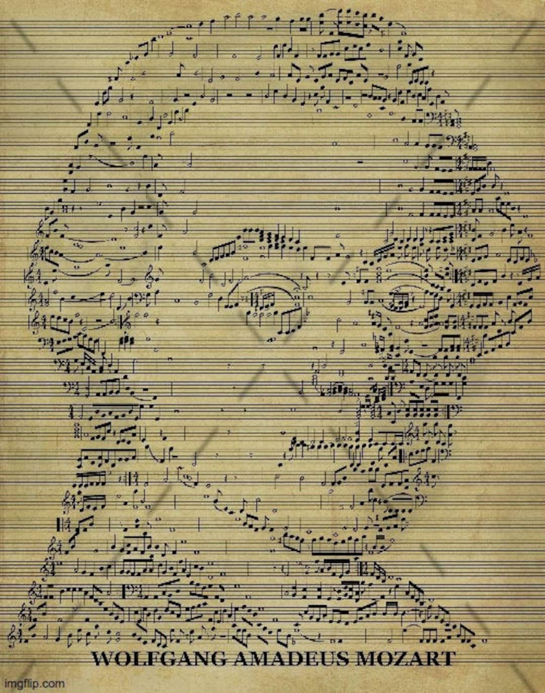 Mozart Musical Notation Collage - Etsy