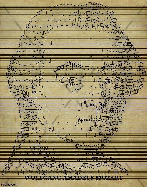 Mozart Musical Notation Collage - Etsy