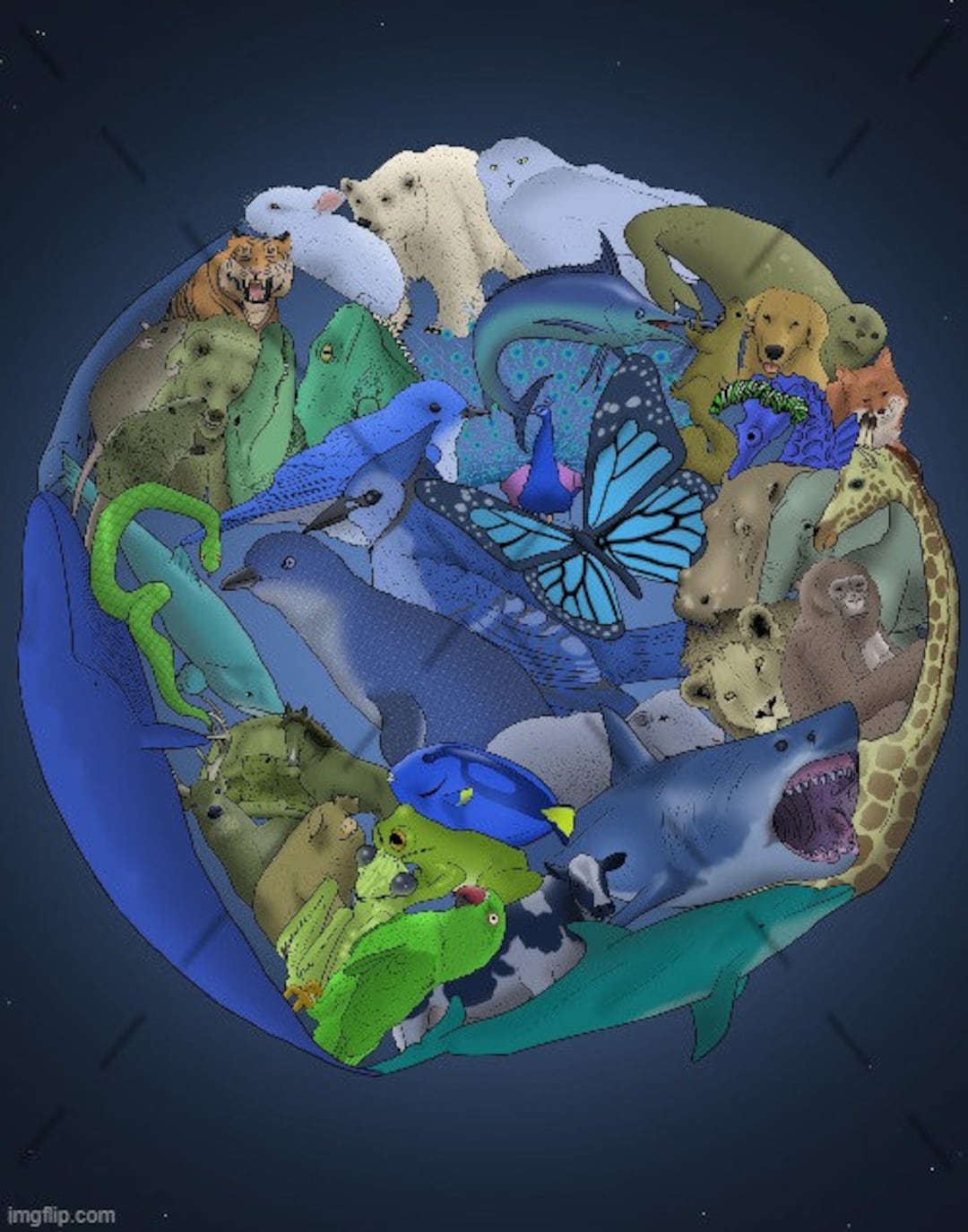 Animals of the Earth Art Poster - Etsy