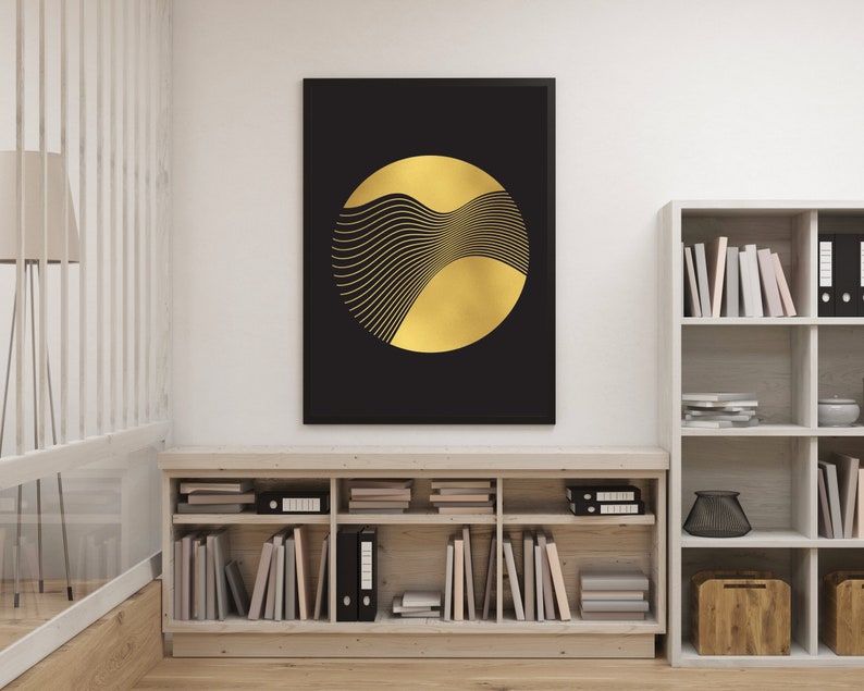 Abstract Gold Print, Modern Print, Minimal Gold Art Print , Modern Gold ...