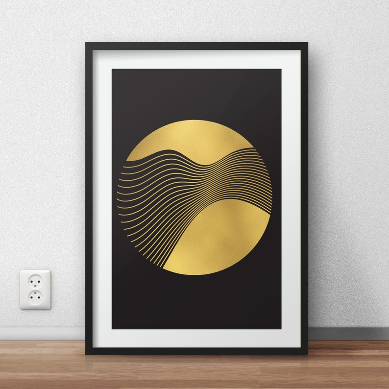 Abstract Gold Print, Modern Print, Minimal Gold Art Print , Modern Gold ...
