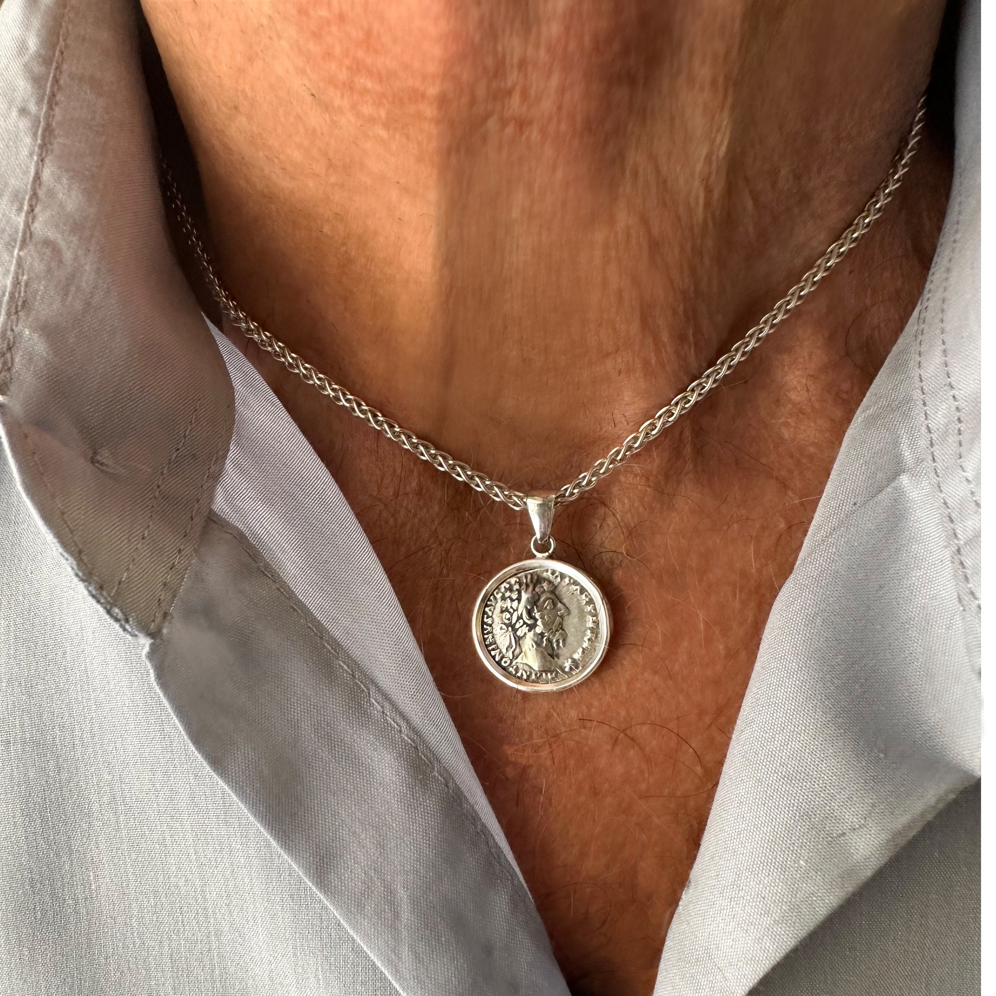 Roman Coin (2nd Century AD) Pendant Depicting Emperor Marcus Aurelius ...