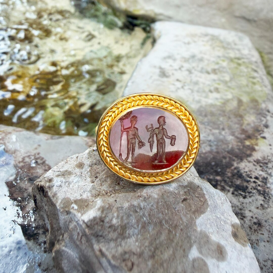 Dionysus and Apollo Genuine Roman Carnelian Intaglio (1st-2nd Century ...