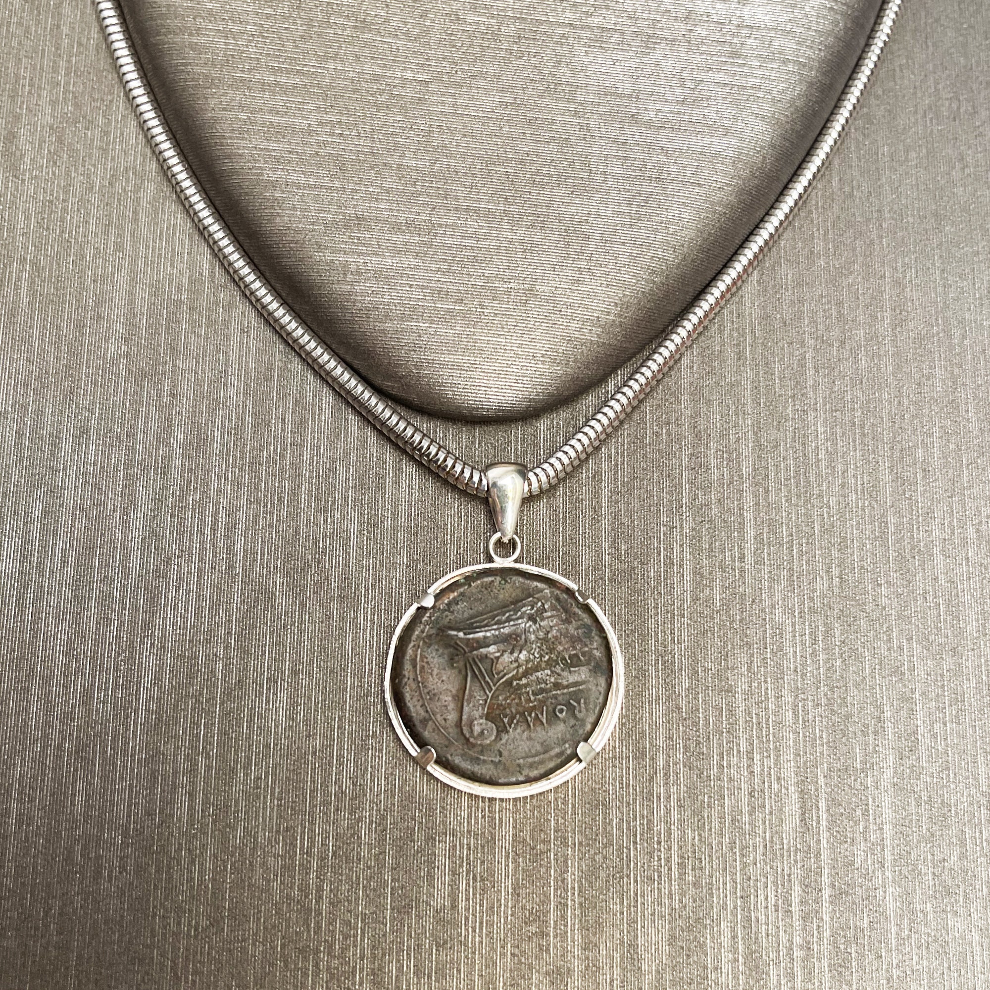God Mercury Roman Coin Sterling Silver Pendant (3rd Century BC) - Etsy