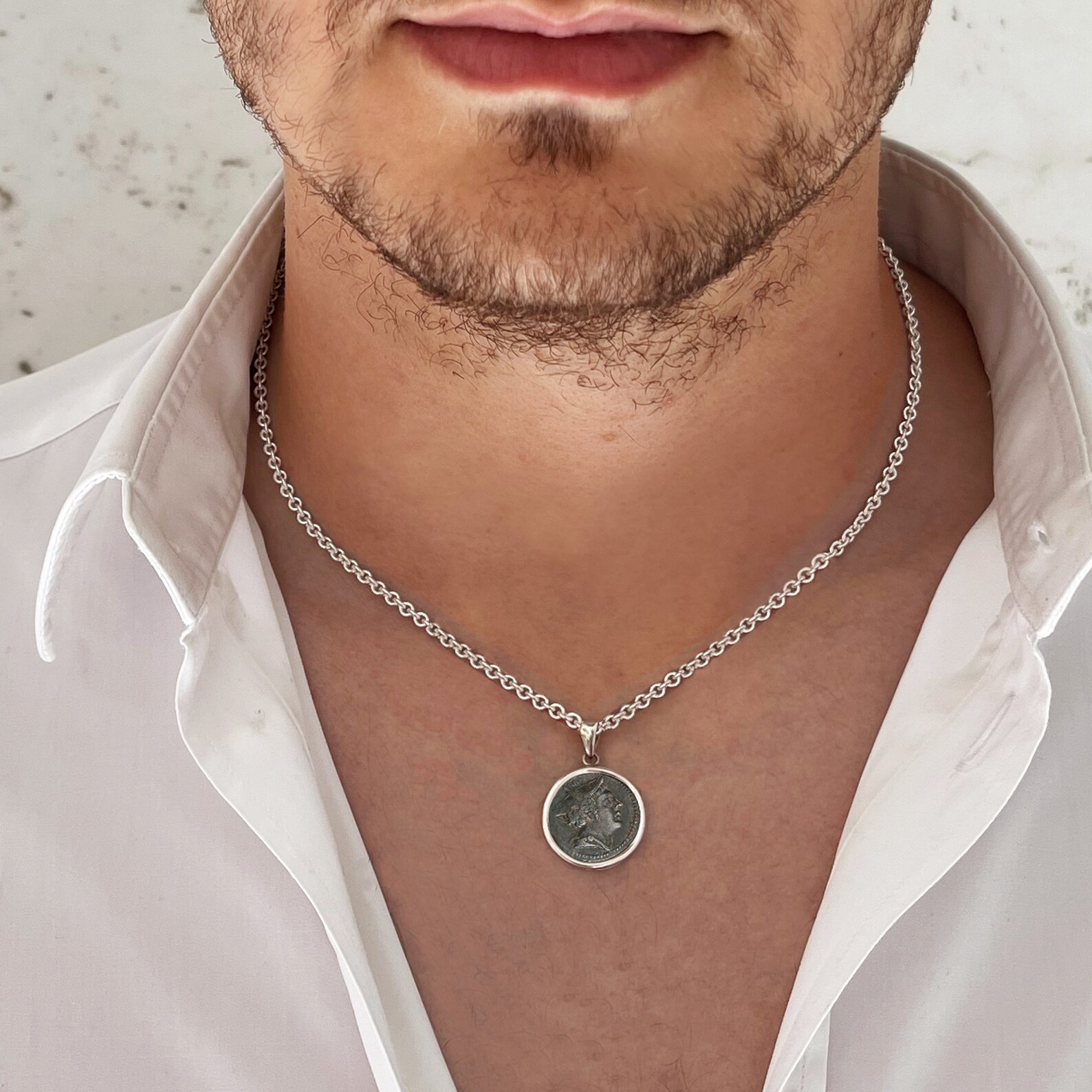 God Mercury Roman Coin Sterling Silver Pendant (3rd Century BC) - Etsy