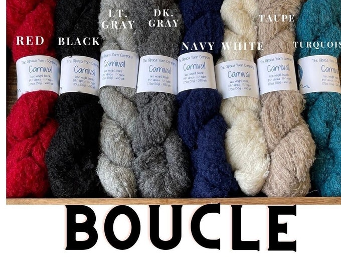 Alpaca Blend Boucle Yarn | Fancy Woven Loop Textured Lace Weight ...