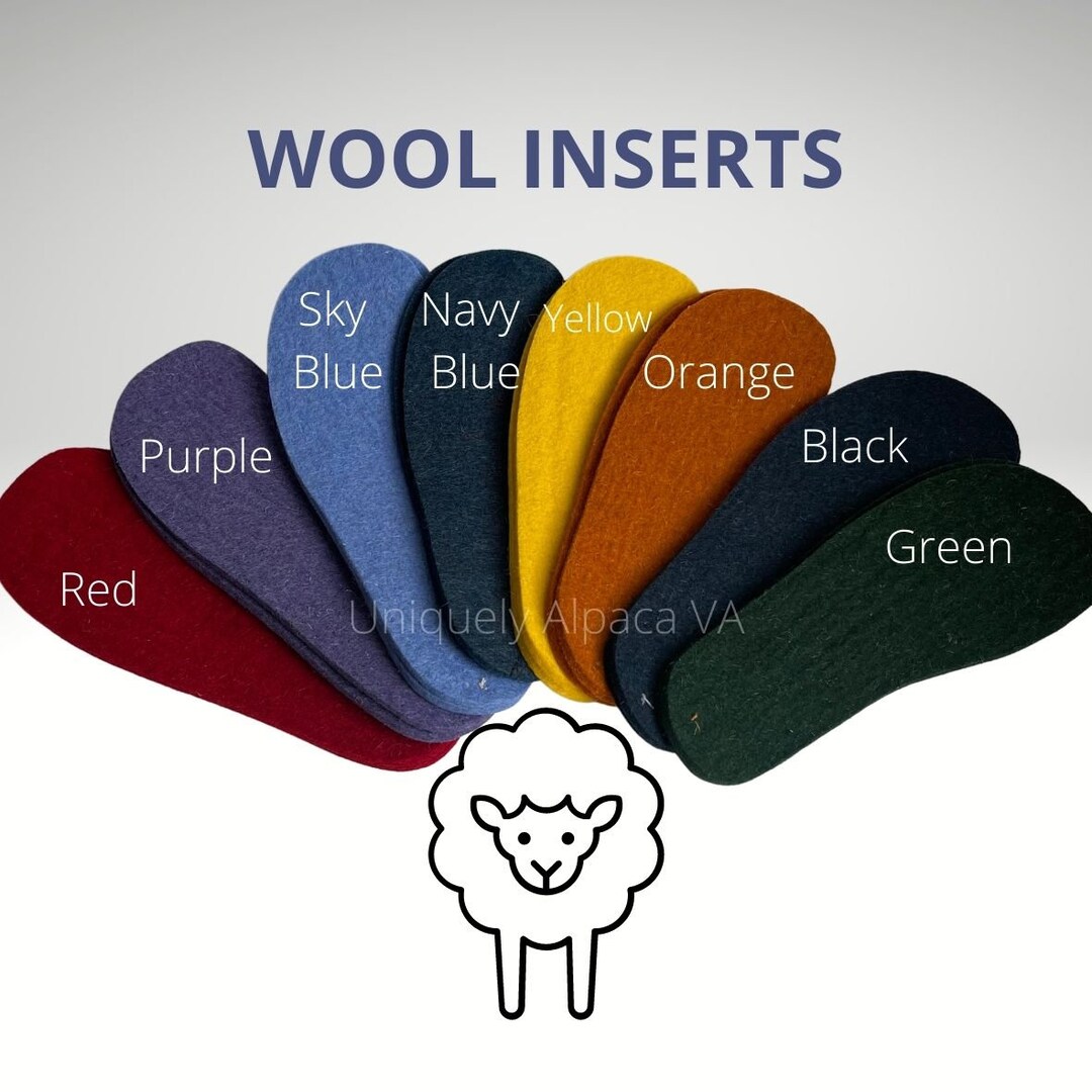 Contoured Natural Felted Wool Shoe Inserts | Warm Sheep's Wool Insole ...