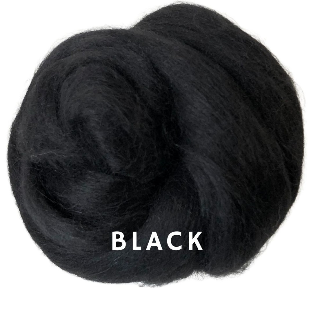 1 OUNCE Black Baby Alpaca Roving Buttery Soft Roving For Handspinning ...