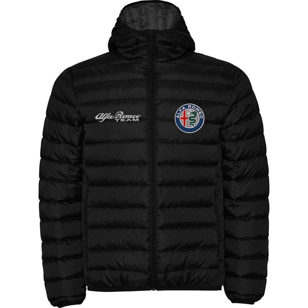 Alfa Romeo Team Embroidered Hooded Quilted Jacket Giacca Jacke Veste ...