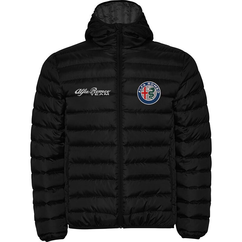 Alfa Romeo Team Embroidered Hooded Quilted Jacket Giacca Jacke Veste ...
