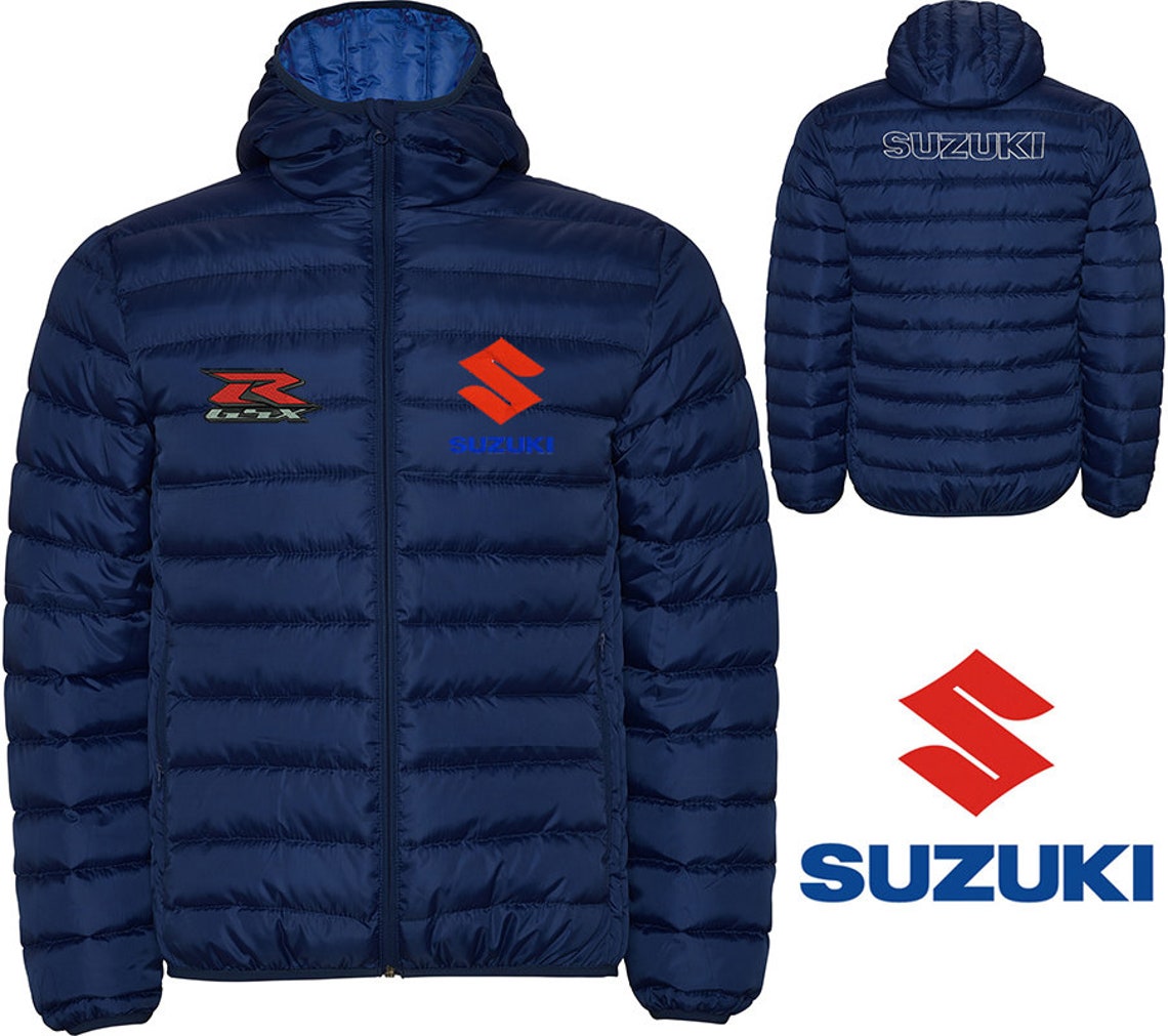 Suzuki GSX-R Hayabusa Embroidered Hooded Quilted Jacket Giacca Jacke ...