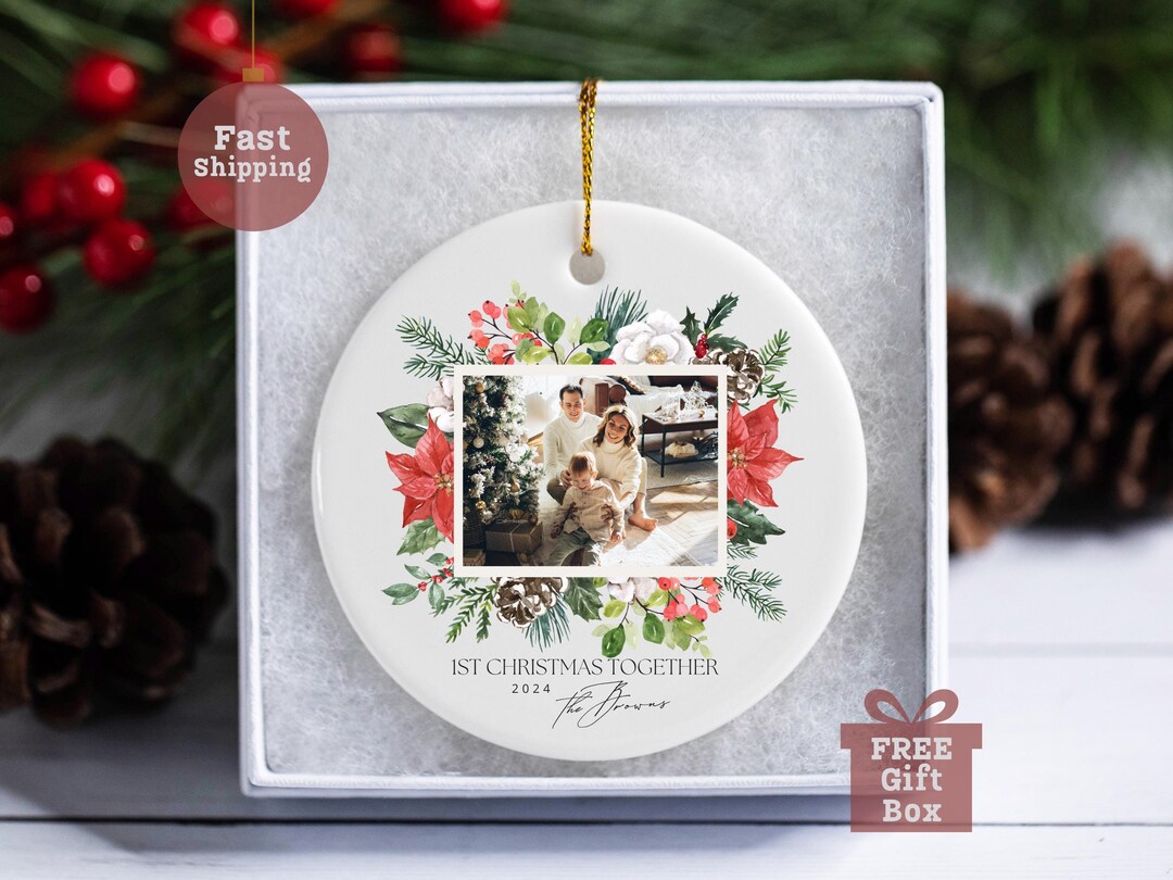 Family 1st Christmas Together Photo Ornament, Christmas Photo Keepsake ...
