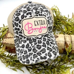 Extra Boujee Custom Embroidered Patch Hat . Cris Cross Ponytail - Etsy