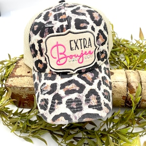 Extra Boujee Custom Embroidered Patch Hat . Cris Cross Ponytail - Etsy