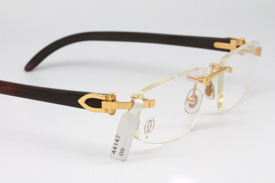 Vintage Cartier Rimless Eyeglasses C Decor Natural Horn Made in France ...