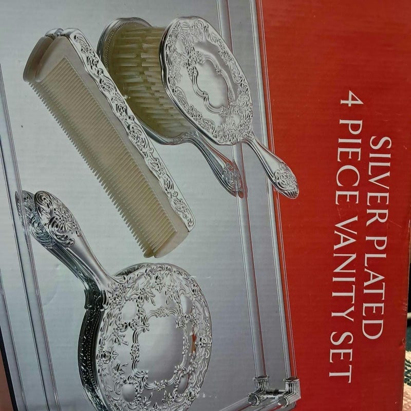 Silver Vanity Set - Etsy